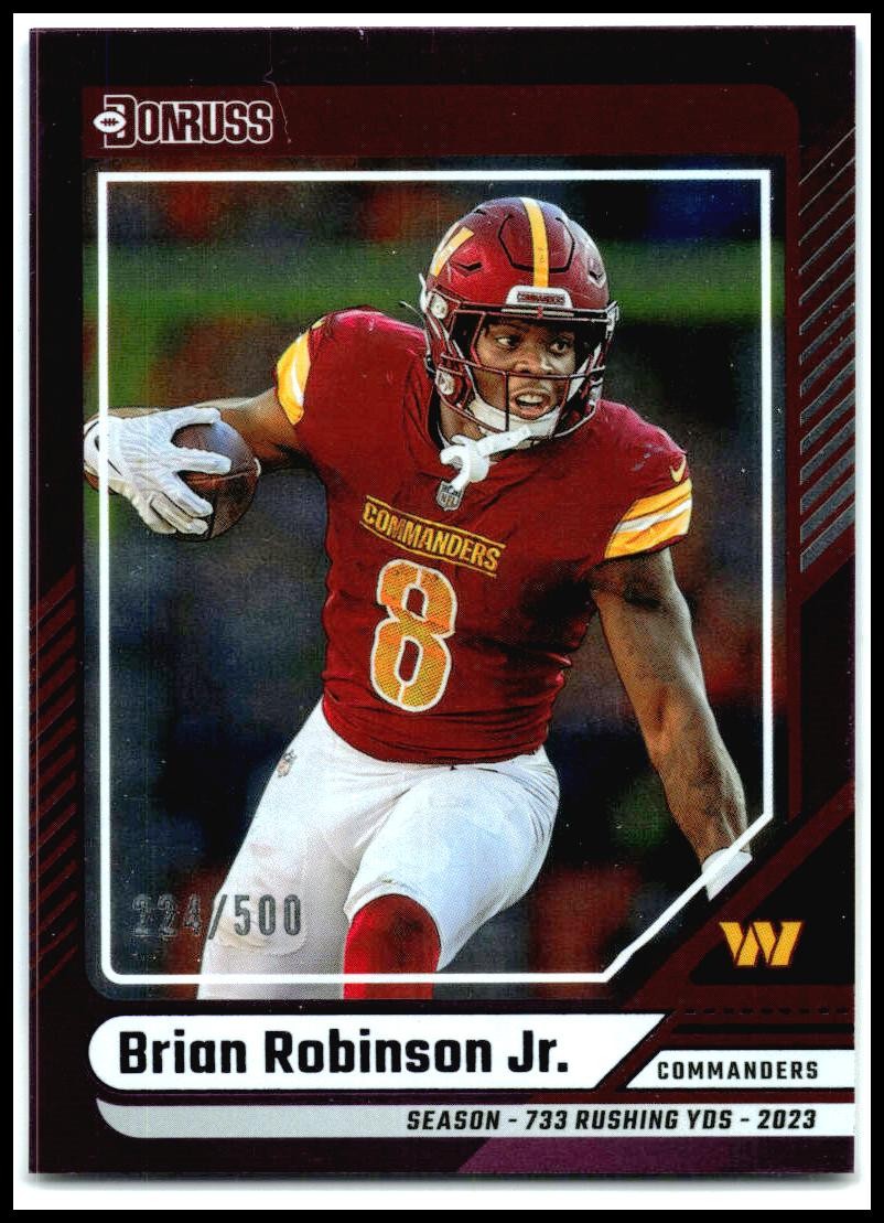 2024 Donruss Season Stat Line #39 Brian Robinson Jr. #/500 Washington ...