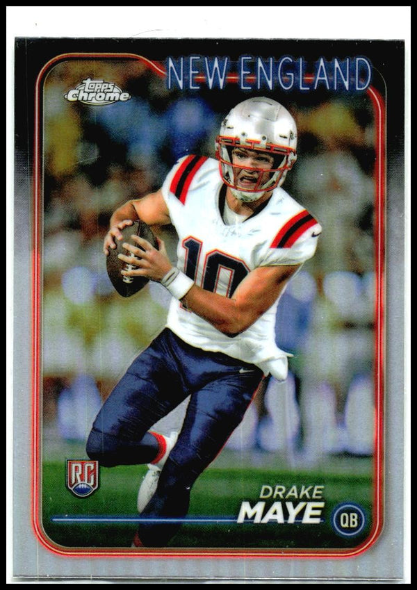 2024 Topps Chrome Refractor #203 Drake Maye Rookie New England Patriot ...